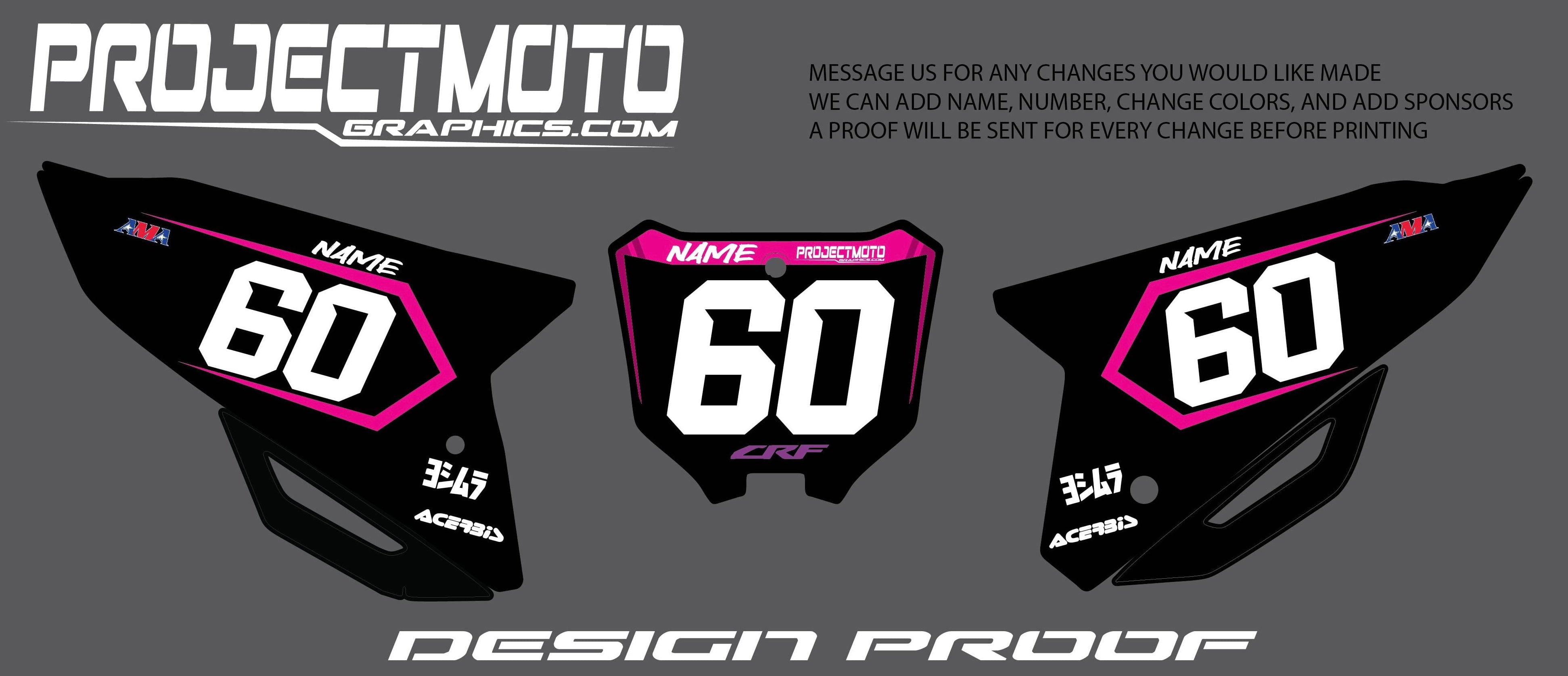 Oem Pink Style Number Plates CR/CRF – Project Ink Design Co